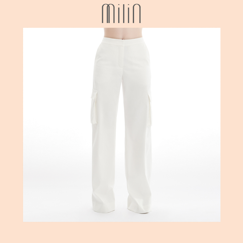 [MILIN] Striking Cargo Pants Mid waisted straight wide Legs cargo pants กางเกงคาร์โก้ทรงขากระบอก ...