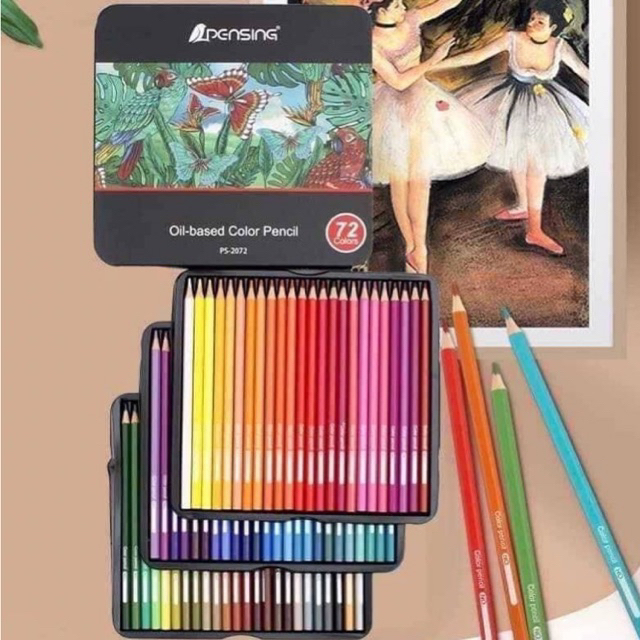 พร้อมส่ง สีไม้กล่องใหญ่ 72สี ดินสอสีไม้แบรนด์ PENSING พร้อมกล่องเก็บ ...