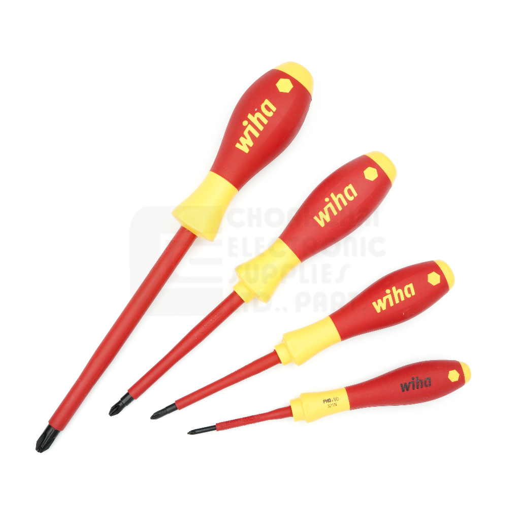 Wiha 321N SoftFinish electric VDE ปากแฉก PH เลือกขนาด PH0 PH1 PH2 PH3 ไขควงฉนวนไฟฟ้า 1000V ...