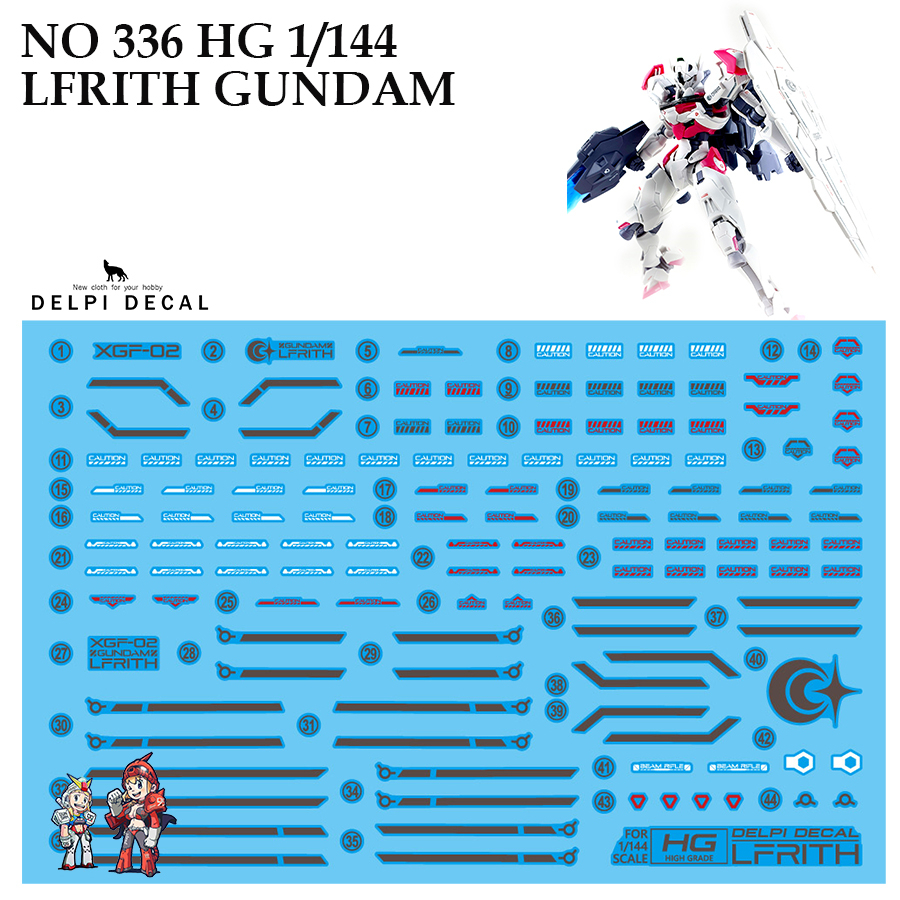 ดีคอลน้ำ [DELPI] 336 HG LERITH GUNDAM XGF-02 WITCH MERCURY 1/144 Water ...