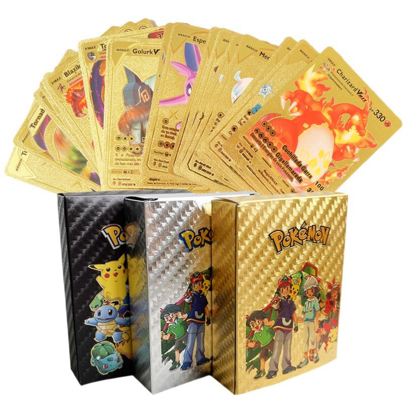 Pokemon Gold Foil Cards 55 ใบ/กล่อง ENG ภาษาอังกฤษ Trading Card ...