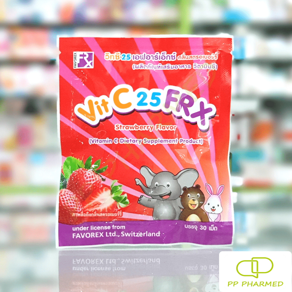 Vit C 25 FRX วิทซี วิตามินซี25 เอฟอาร์เอ็กซ์ ชนิดอม ซอง30เม็ด | Shopee ...