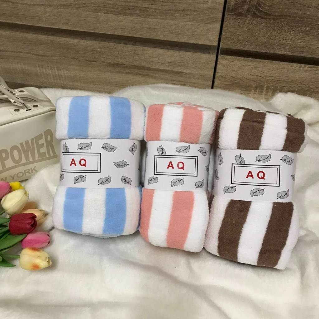 AQ set ผ้าเช็ดตัวขนเป็ด ลายริ้ว 3 ผืน | Shopee Thailand