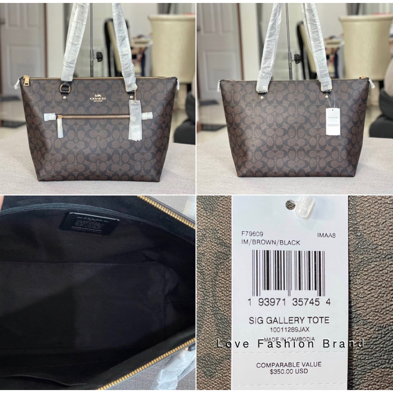 ผ่อน0%แท้100% กระเป๋าสะพาย F79609 GALLERY TOTE IN SIGNATURE CANVAS ...