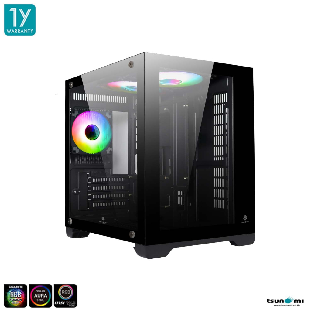 เคสคอมพิวเตอร์ Tsunami Coolman Mini Vision ARGB Panorama Tempered Glass ...