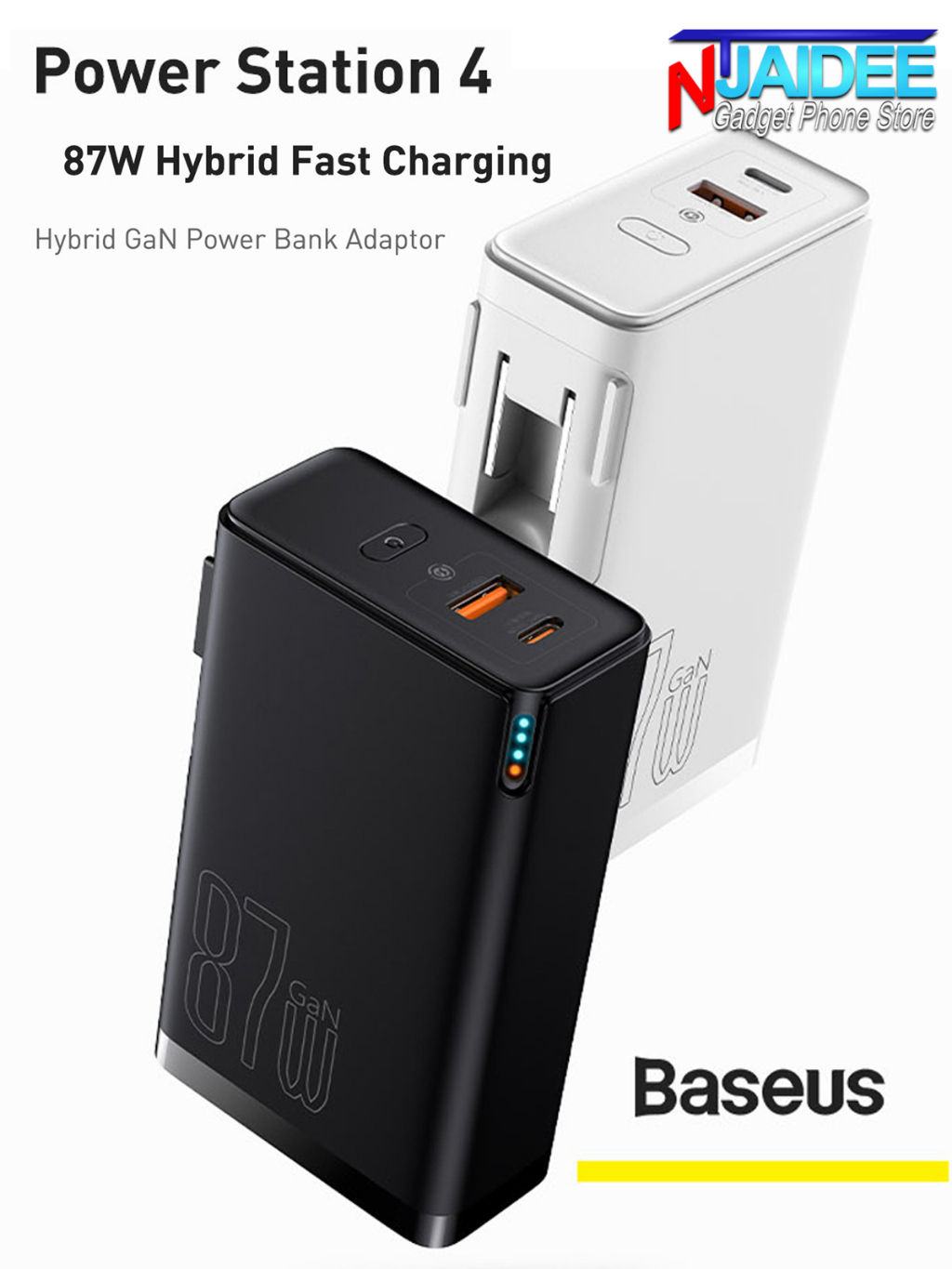 หัวชาร์จ Power Bank 10000 Mah 87W Baseus Power Station 4 Hybrid GaN ...