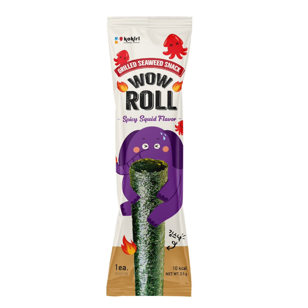 Kokiri Wow Roll สาหร่ายม้วนอบกรอบแบบแพ็คกล่อง ตราโคกิริ (ใน 1 กล่อง มี ...