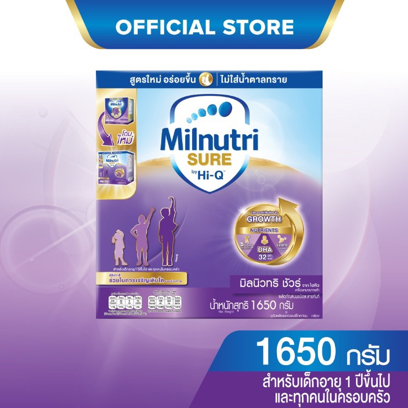 มิลนิวทริ ชัวร์ 1650 กรัม Milnutri SURE นมผงสำหรับเด็กอายุ 1 ปีขึ้นไป ...