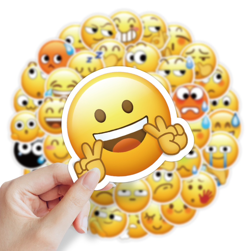 💥พร้อมส่ง💥CUTE EMOJI sticker สติกเกอร์ กันน้ำ รูปแบบที่แตกต่างกัน 60ชิ้น | Shopee Thailand