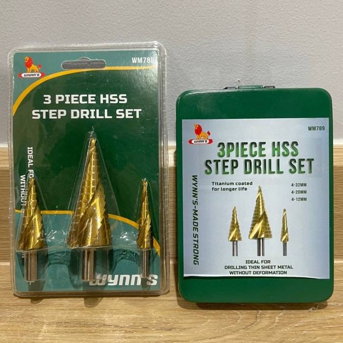 Wynn's ดอกสว่านเจดีย์ แบบเกลียว ดอกสเตป ดอกเจดีย์ Step drill 3ตัว/ชุด ...