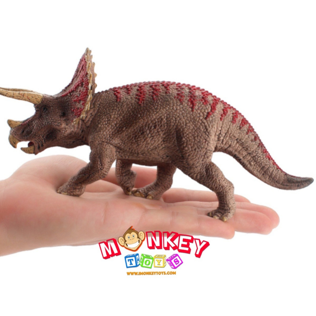 Monkey Toys - โมเดล ไดโนเสาร์ Triceratops แถบแดง ขนาด 20.50 CM (จากหาดใหญ่) | Shopee Thailand