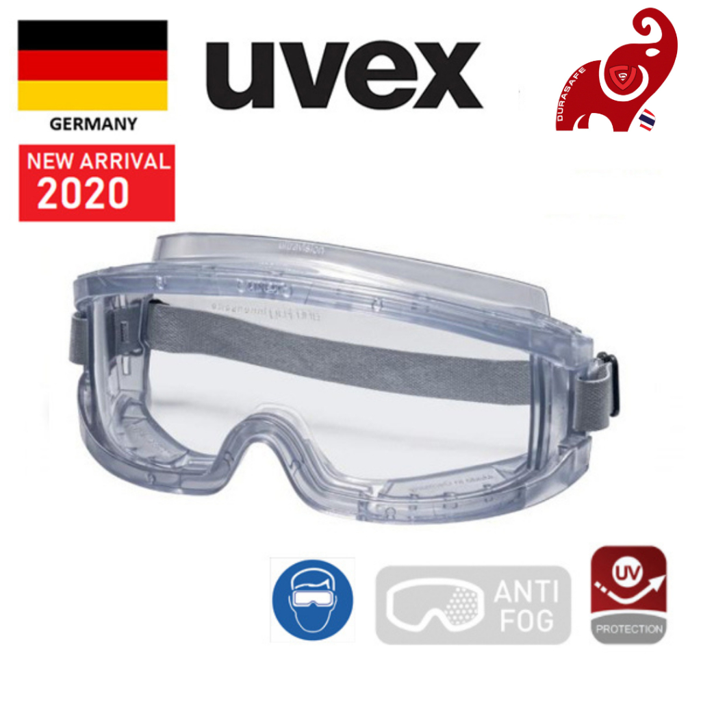 UVEX 9301424 Ultravision Wide Vision Chemical Goggle Anti-Fog Clear Len ...