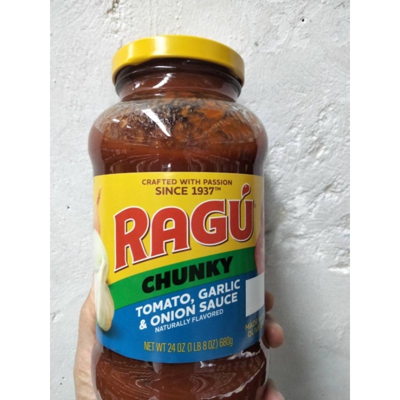 Ragu Chunky Tomato Garlic&Onion Sauce ซอสราดพาสต้า รากู 680กรัม .ราคา ...