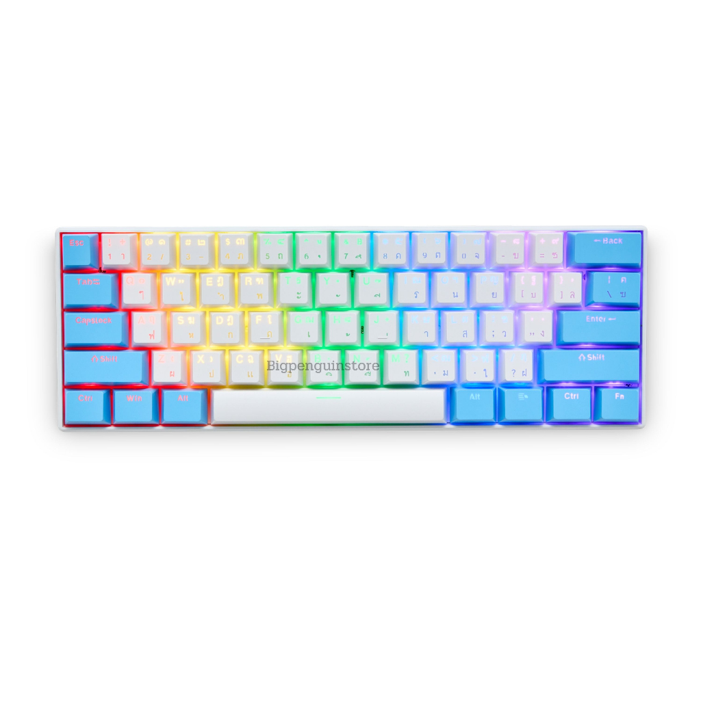 [โค้ดคุ้มลด 20%] DEKAY61 DK61 คีย์ไทยไฟลอด Mechanical Keyboard DEKAY DK ...