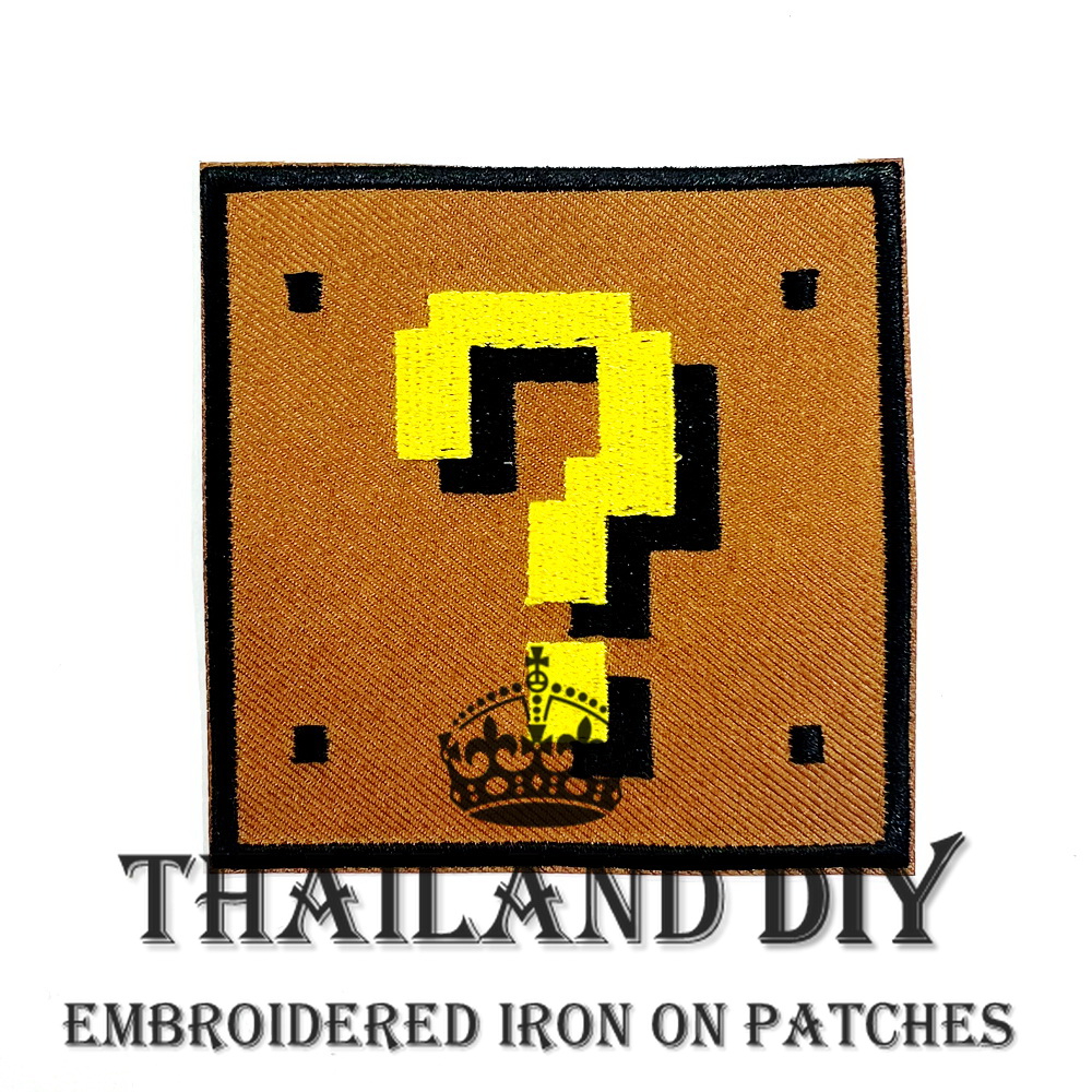 ตัวรีดติดเสื้อ [?] งานปัก เกมส์ มาริโอ้ กล่องปริศนา การ์ตูน น่ารัก Super Mario myster Patch WOP ...