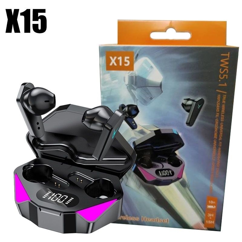 TWS X15 หูฟังสเตอริโอแบบบลูทูธไร้สาย จอแสดงผลLed พร้อมไมโครโฟน | Shopee ...