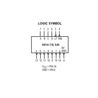 74LS47 74LS48 74LS247 7447 7448 74247 BCD TO 7-SEGMENT DECODER TTL DIP ...