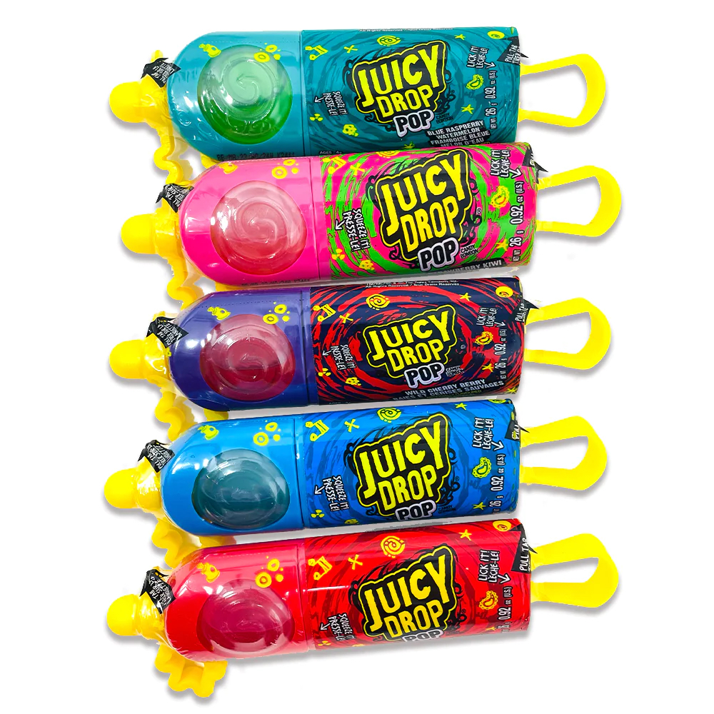 Juicy Drop Pop Sweet Lollipops Candy with Sour Liquid ขนม usa | Shopee ...