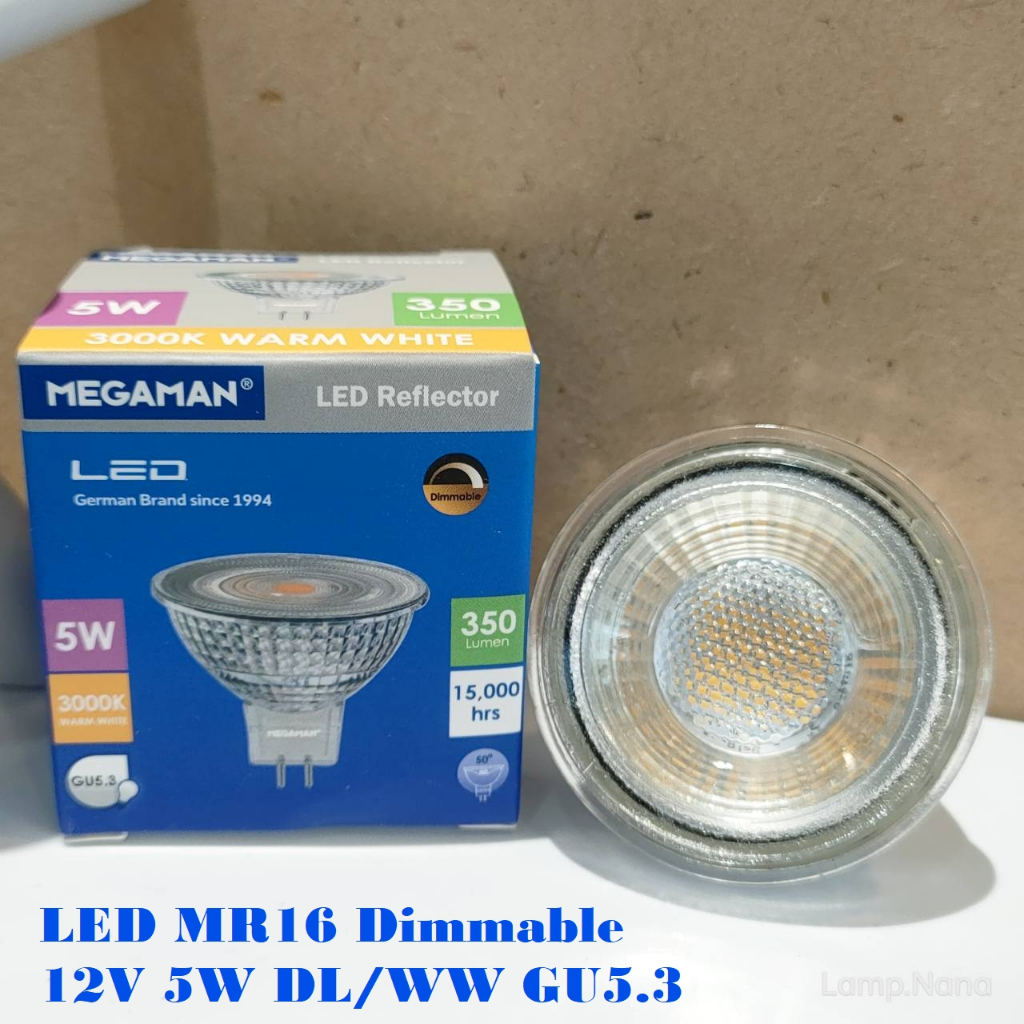 LED MR16 Dim 12V DC 5W DL/WW GU5.3 Megaman หรี่ไฟได้ | Shopee Thailand