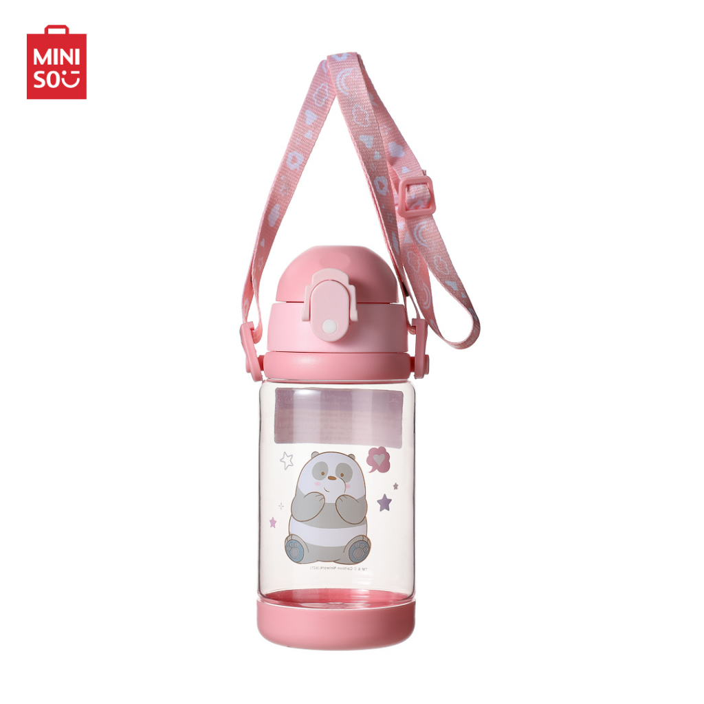 Miniso กระบอกน้ำ กระบอกใส่น้ำ กระติกน้ำ กระติกใส่น้ำคอลเลคชัน We Bare Bears พร้อมสายสะพาย ขนาด ...