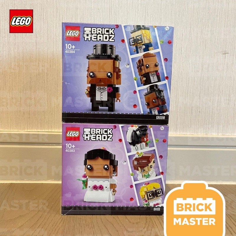 Lego Brick Headz 40383 + 40384 combo set Bride and Groom (พร้อมส่ง ของ ...