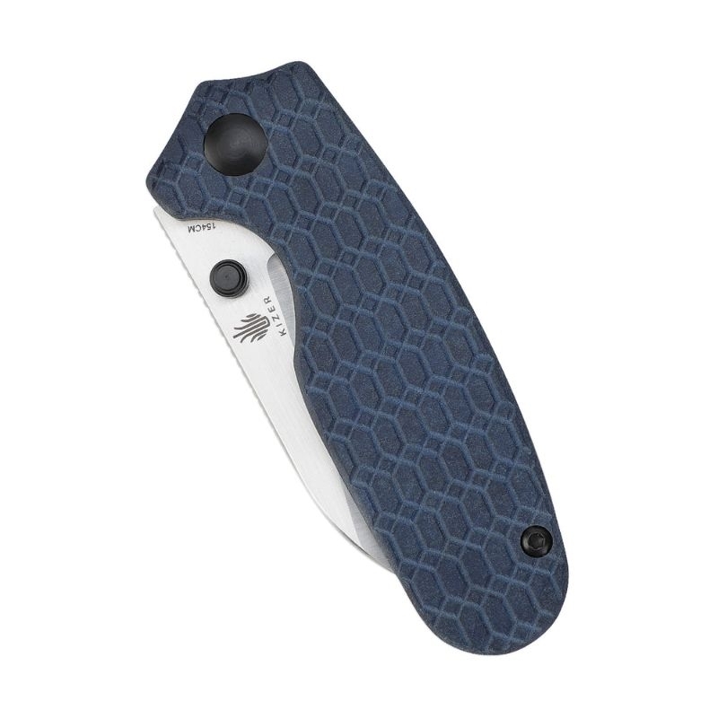 Kizer Azo Towser S มีดพก edc Liner Lock Knife Blue Richlite V3593SC1 (2 ...