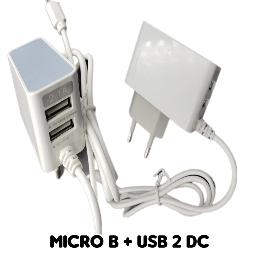 ใหม่ หัวสายชาร์จ Micro B พร้อมหัว USB 2ช่อง มือสอง ขนาดDC5w 2.1A และ 1A | Shopee Thailand
