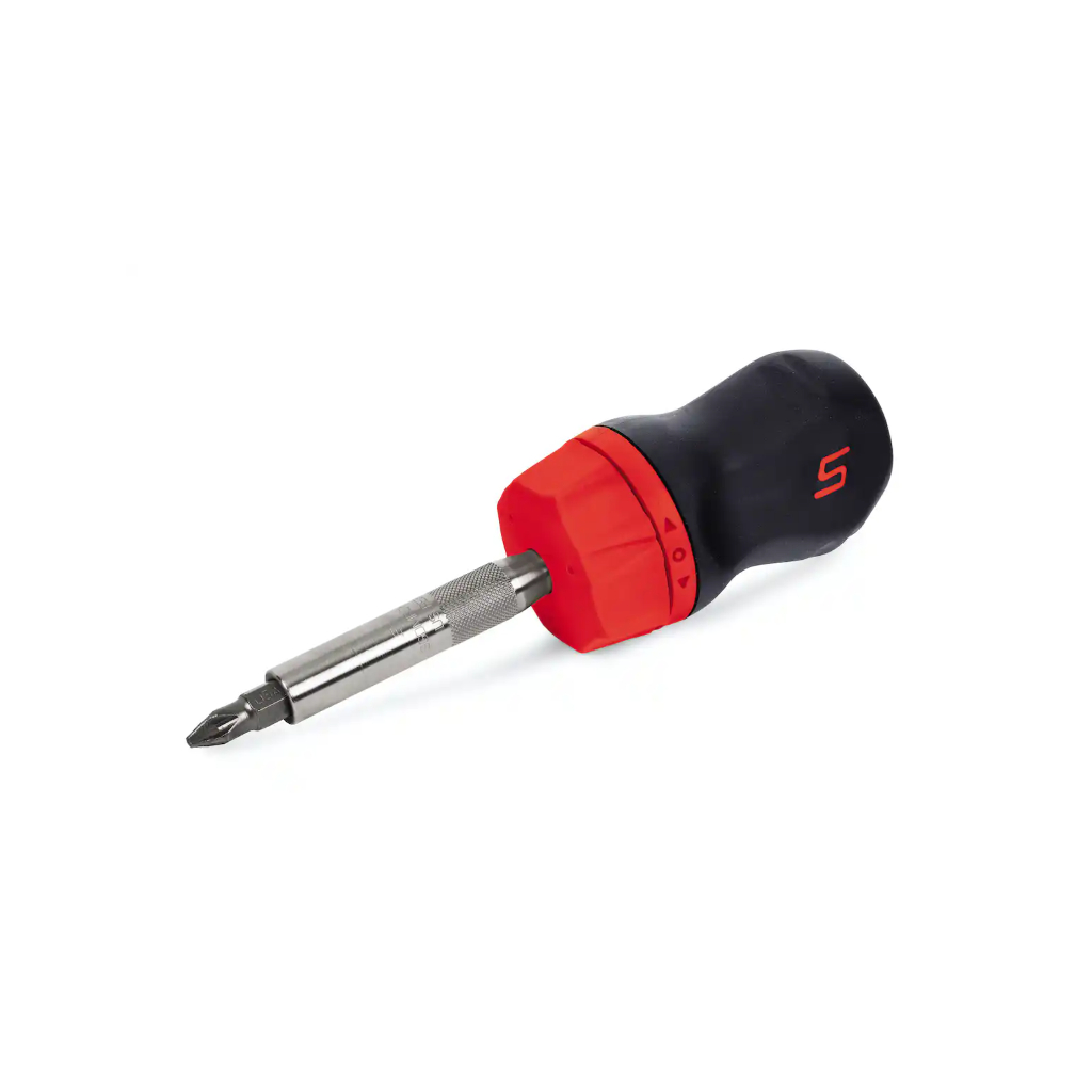 SNAP-ON NO.SGDMRC11A Screwdriver Ratcheting Soft Grip Stubby Red ...