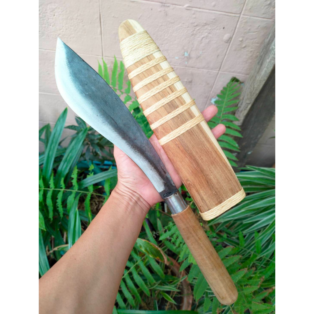 มีดเหน็บ อีเหน็บ (E-Nep) มีดอีเหน็บ มีดพก มีดเดินป่า มีดแคมป์ 10.6” SUP9 ผิวไฟ ด้ามประดู่ คอเลส ...