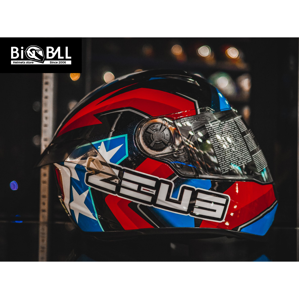 ZEUS ZS-811A AL56 Metallic Black/Blue | Shopee Thailand