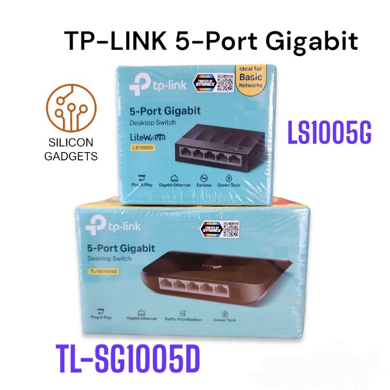 SWITCH HUB (สวิตช์ฮับ) TP-LINK LS1005G / TL-SG1005D 5-Port Gigabit 10/100/1000Mbps Desktop ...