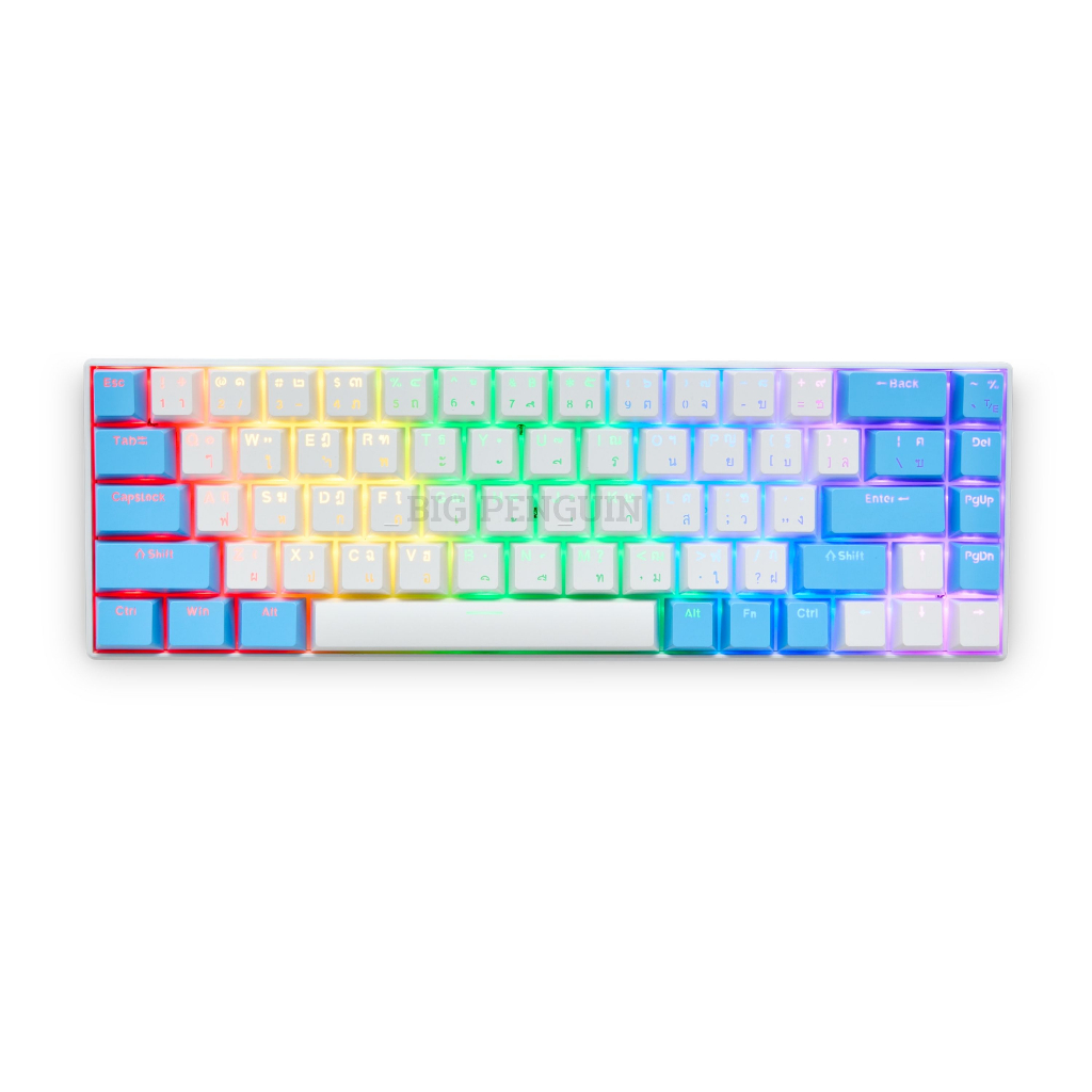[ลด 15% โค้ด 15DD77] DEKAY68 DK68 คีย์ไทยไฟลอด Mechanical Keyboard ...