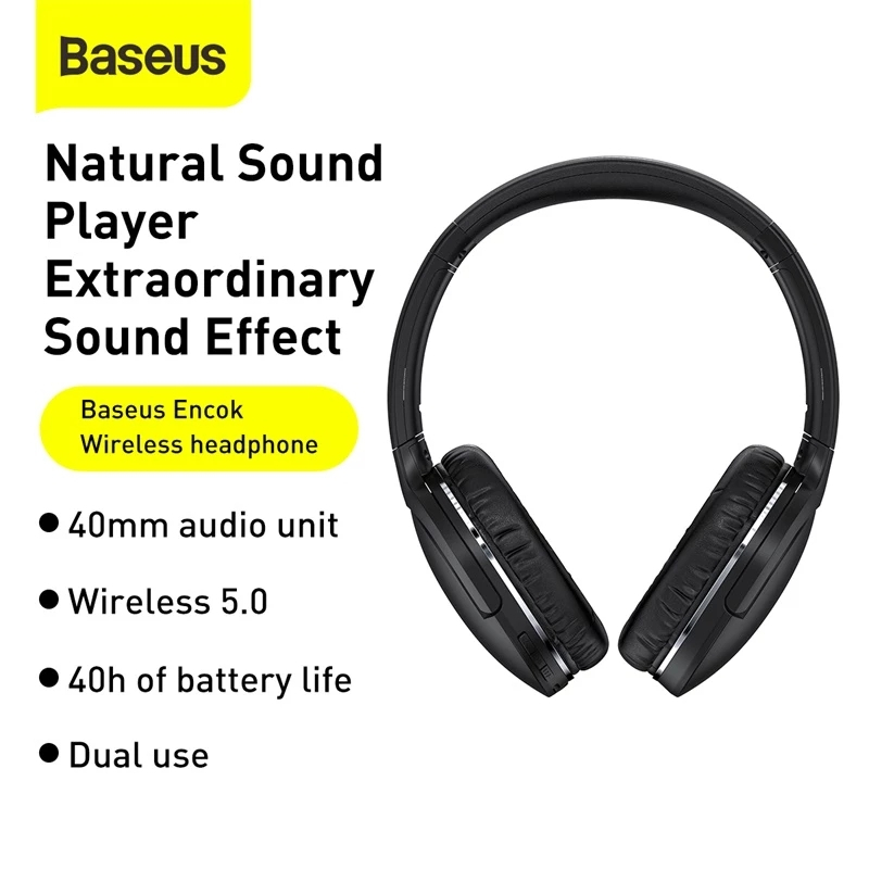 Baseus D02 Pro Wireless Headphones Bluetooth 5.0 Sport Earphones with ...