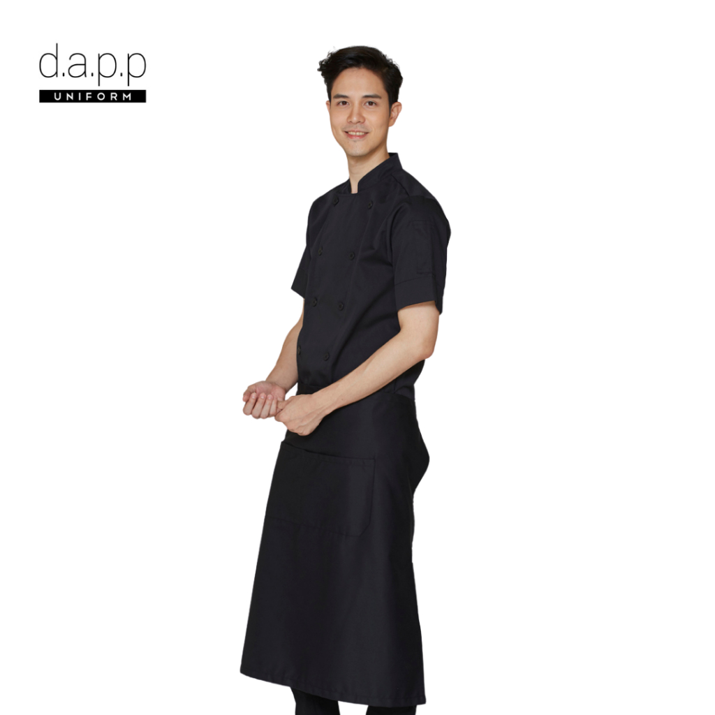 dapp Uniform ผ้ากันเปื้อน แบบครึ่งตัว Boston Long White Chef Apron สีดำ ...