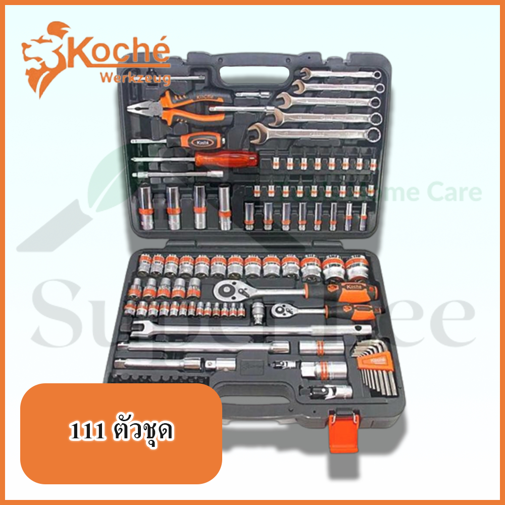 KOCHE 111 ตัวชุด (1/2 นิ้ว 4 หุน + 1/4 นิ้ว 2 หุน) ชุดบล็อก ชุดบล็อค ชุดบล๊อก ชุดบล๊อค ชุด ...