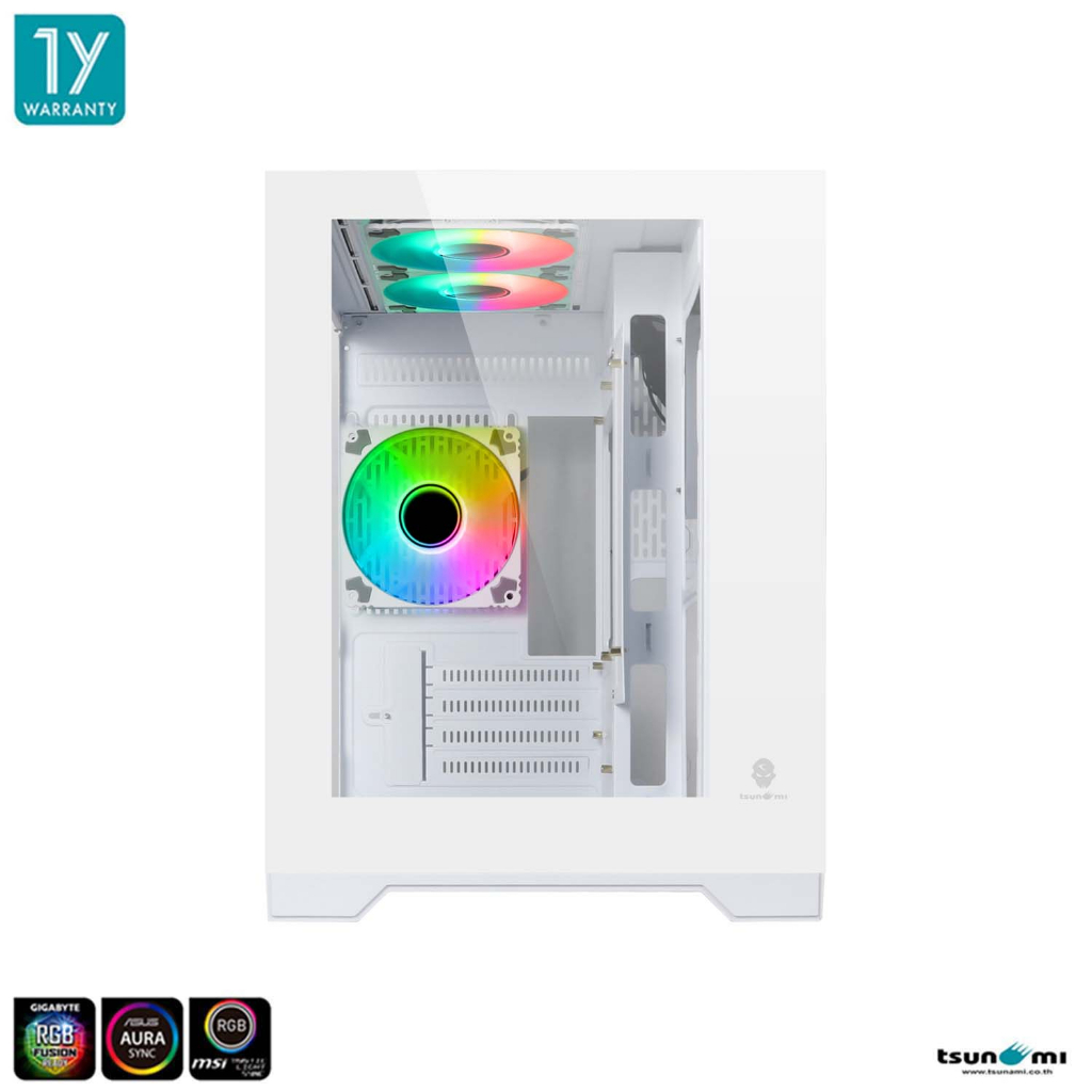 เคสคอมพิวเตอร์ Tsunami Coolman Mini Vision ARGB Panorama Tempered Glass ...