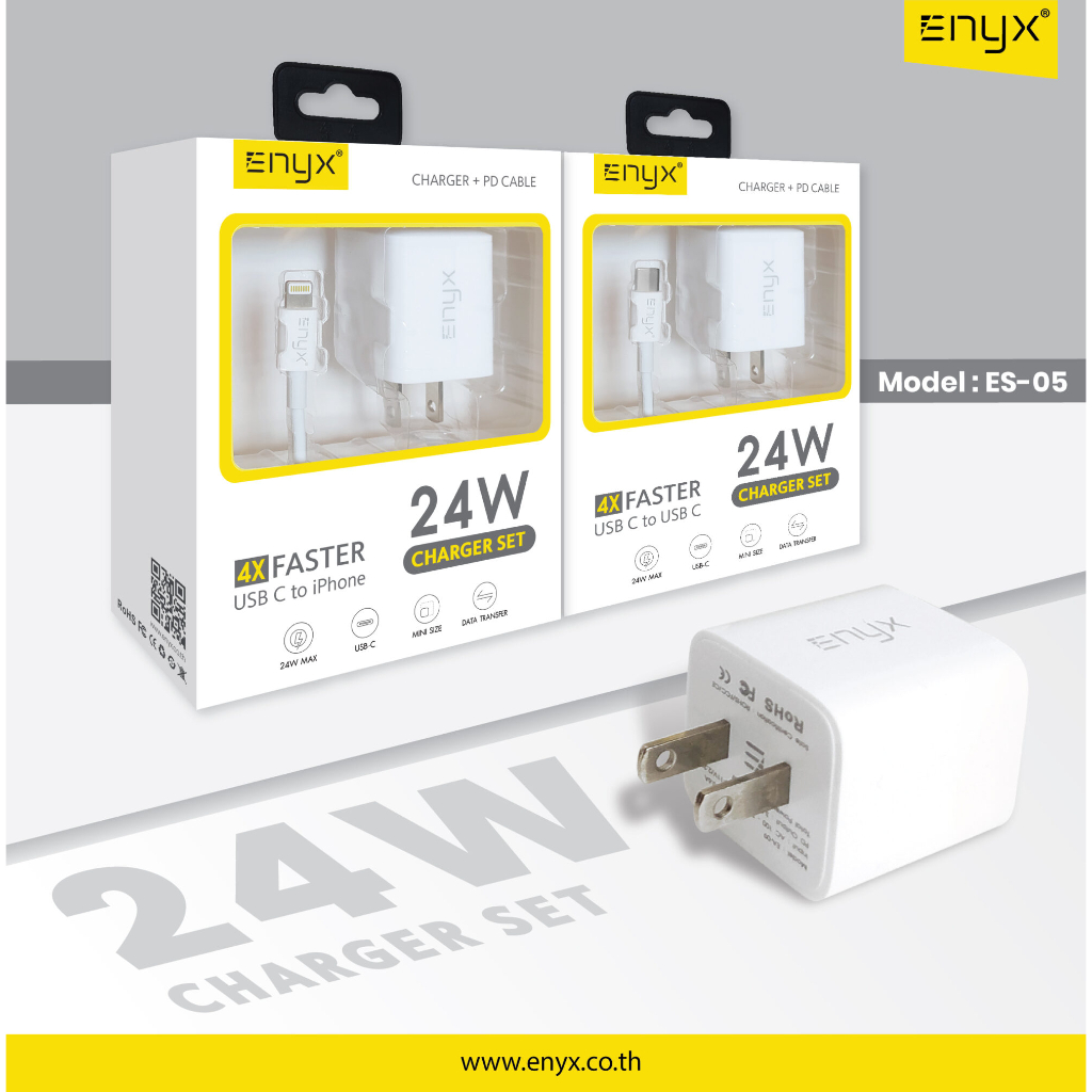 ชุดชาร์จENYX ES-05 24W USB-C to USB-C และ USB-C to L Cable | Shopee ...