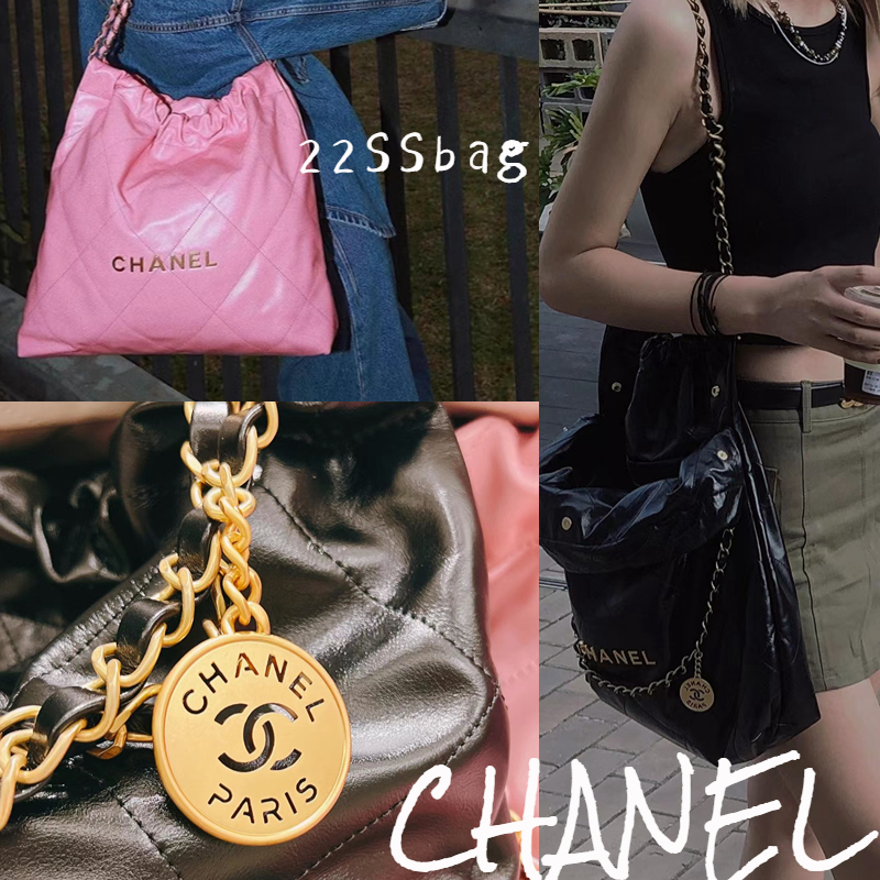 ชาแนล CHANEL 22SS ฤดูใบไม้ผลิ/ฤดูร้อนผลิตภัณฑ์ใหม่/คอลเลกชัน 22BAG/กระเป๋าถือความจุขนาดใหญ่ ...
