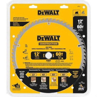 DEWALT รุ่น DW3126 ใบเลื่อยวงเดือน 12 นิ้ว 60 ฟัน (สำหรับตัดไม้ ...
