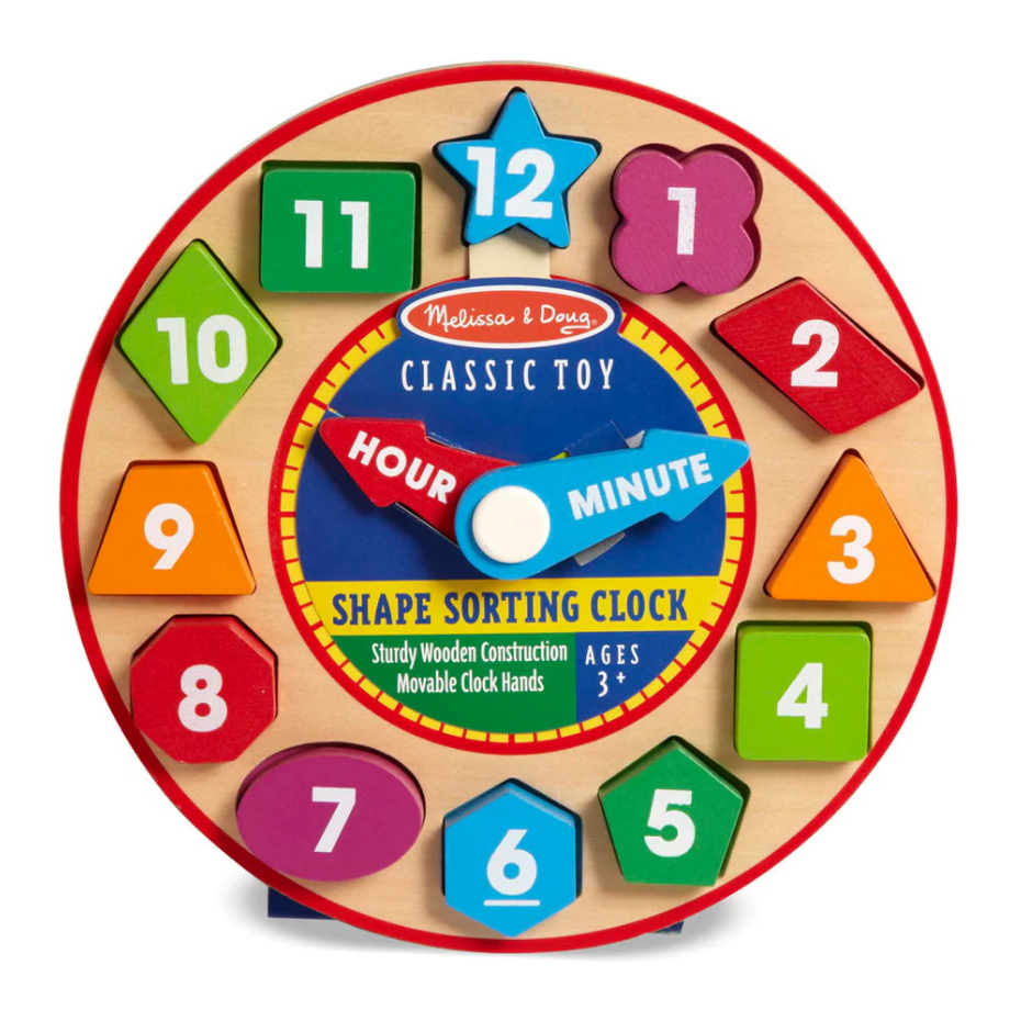 Melissa & Doug Shape Sorting Clock นาฬิกาตัวต่อไม้ ของแท้! | Shopee Thailand