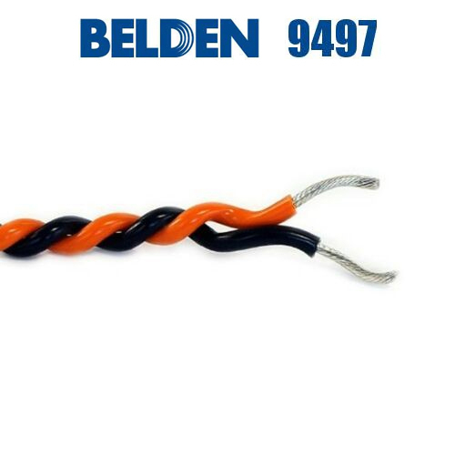Belden 9497 สีส้มดำ 16 AWG 2 Conductor High-Conductivity Copper Speaker Cable Open Twisted Const ...