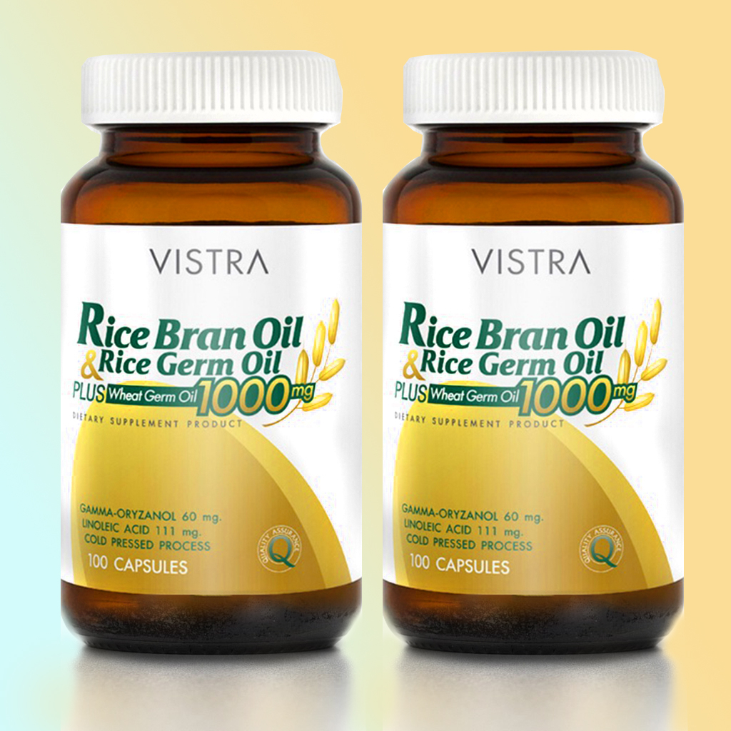 Vistra Rice Bran Oil & Rice Germ Oil น้ำมันรำข้าวและจมูกข้าว สรรพคุณ มะเร็ง Plus Wheat Germ Oil ...