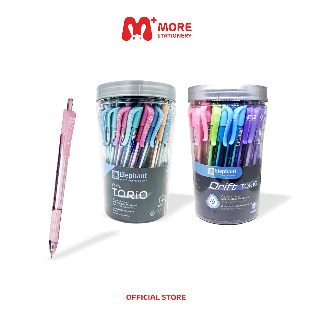 Elephant (ตราช้าง) ปากกาลูกลื่น ขนาดเส้น 0.5 , 0.7 mm. รุ่น Drift Torio ...