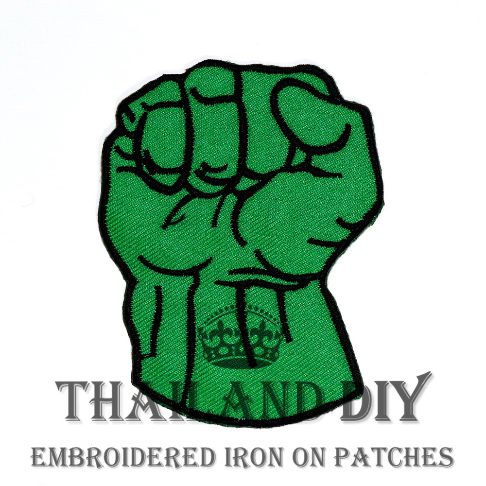 ตัวรีดติดเสื้อ ลายสัญลักษณ์นิ้วมือ มือ กำปั้น ฮัลค์ Hulk Fist Hand Sign ...