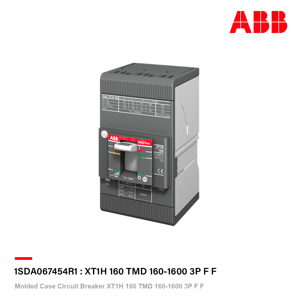 ABB โมลดเคสเซอร์กิตเบรกเกอร์ (MCCB) Molded Case Circuit Breaker Tmax XT1H 160 TMD 160-1600 3P F ...