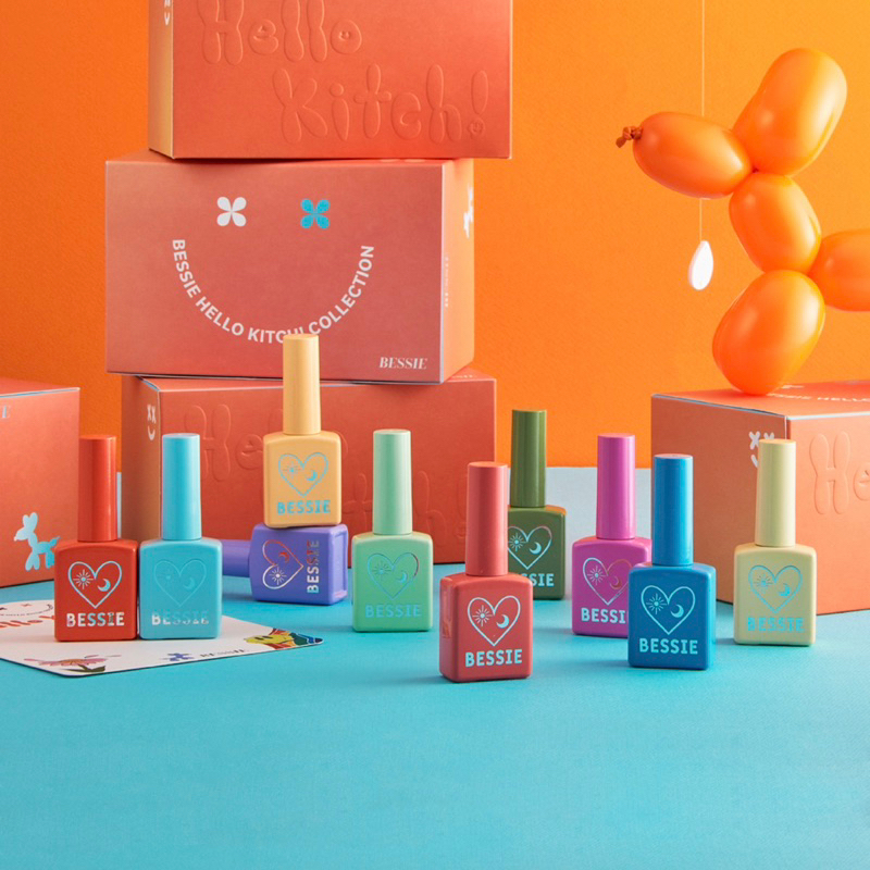สีเจลเกาหลี Bese Gel Hello Kitch 10 type Set Bessi BESSIE Gel Nail Gel ...