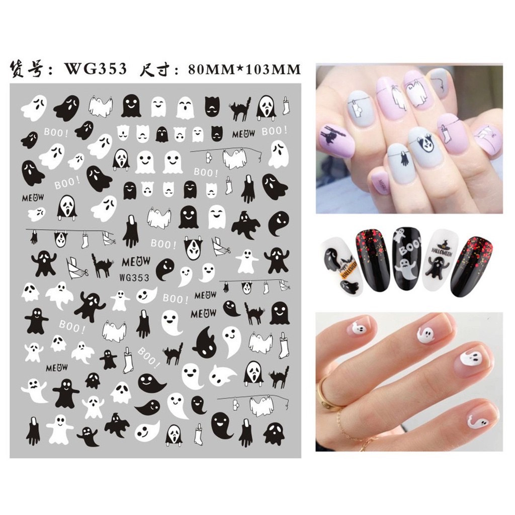 WG สติ๊กเกอร์ติดเล็บ 3D ลายการ์ตูน น่ารักมาก | Shopee Thailand