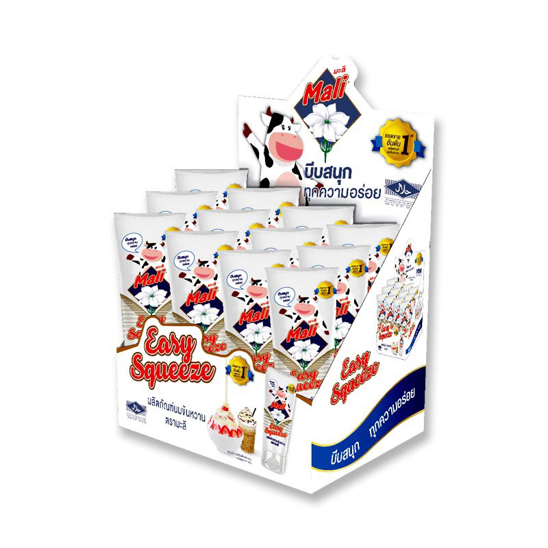 นมข้นหวาน ตรา มะลิ อีซี่ สควีซ Easy Squeeze (Mali Brand) 170 กรัม x 12 ...