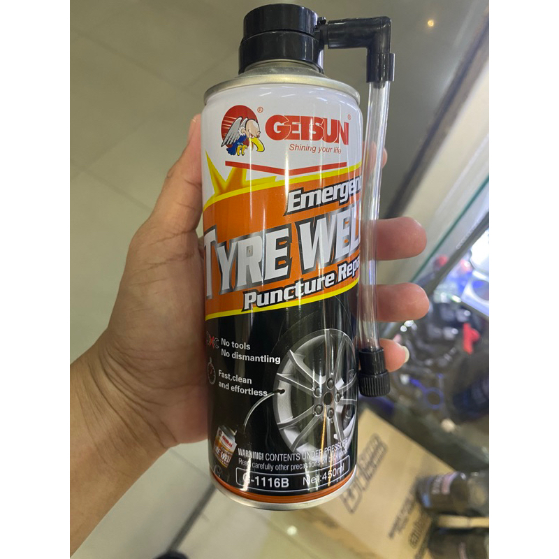 น้ำยาปะยางฉุกเฉิน D1 Spec /GETSUNปะยางและเติมลม เพียง1 นาที ก็อุดรูรั่วจากการโดน ทิ่ม ตำ ทันที ...