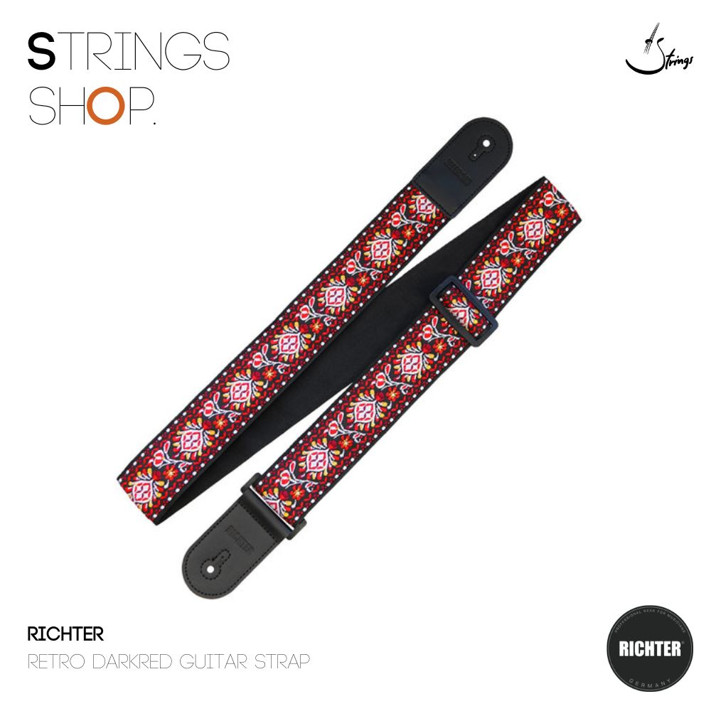 สายสะพาย Richter Retro Darkred Guitar Strap (1772) | Shopee Thailand